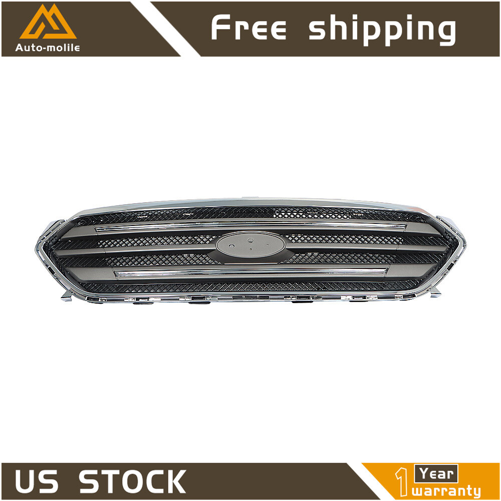 Front Bumper Upper Grille Assembly Chrome Grill For 2013/2014-2019 Ford ...