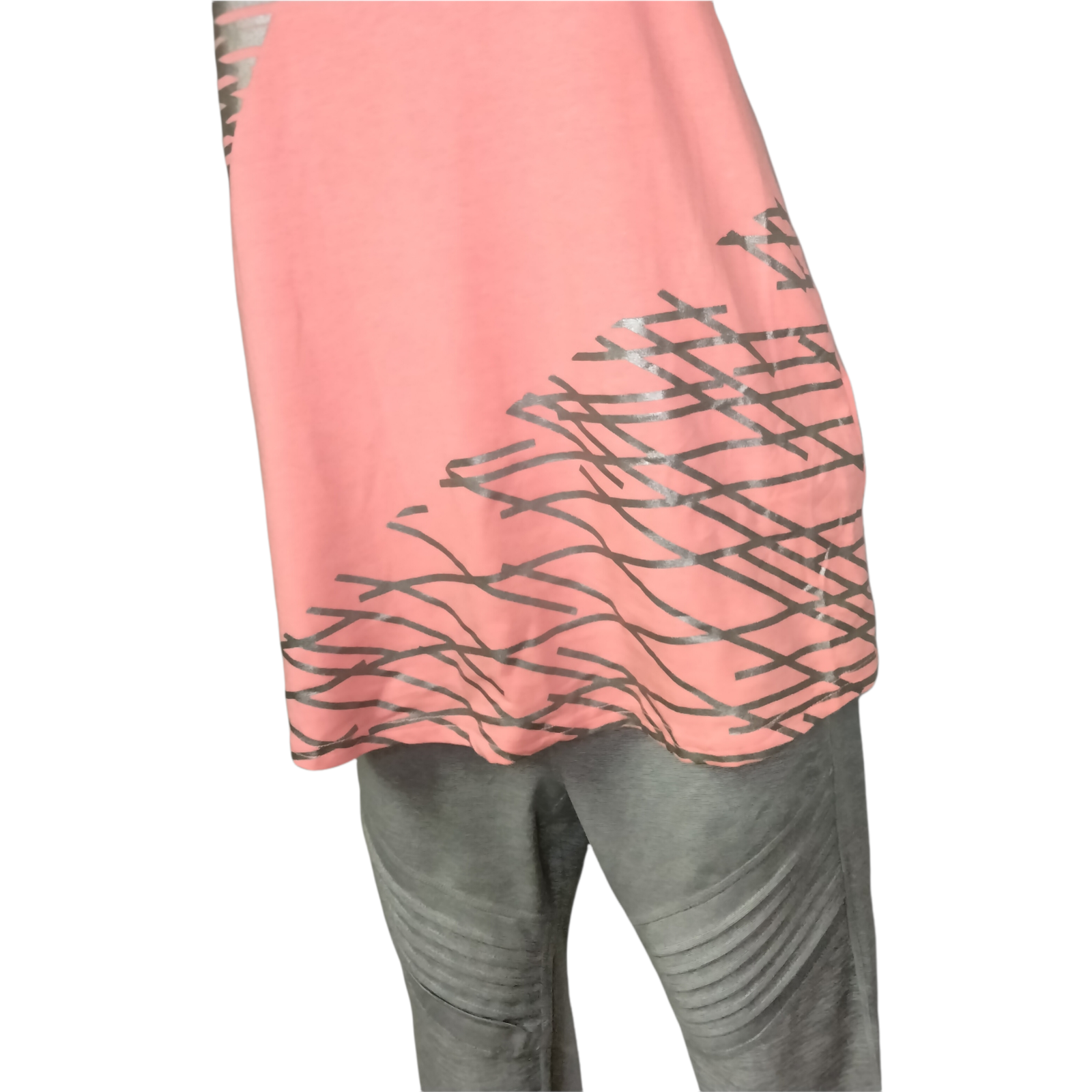 AVIA UNDER ARMOUR Outfit Silver Leggings Coral Racerback Top Tank Size ...