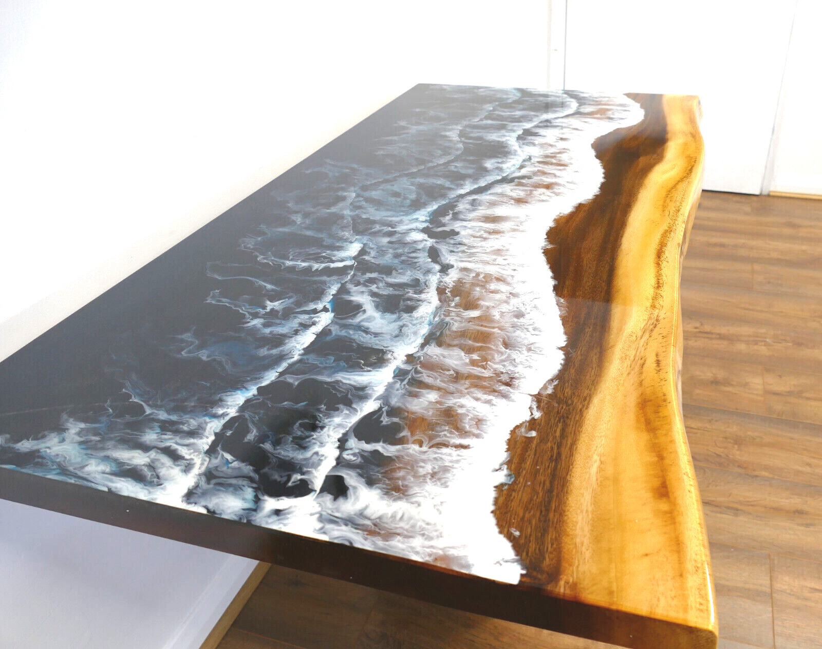 Resin Beach Table, 150x60cm Epoxy Resin Table, River, Ocean, Resin ...