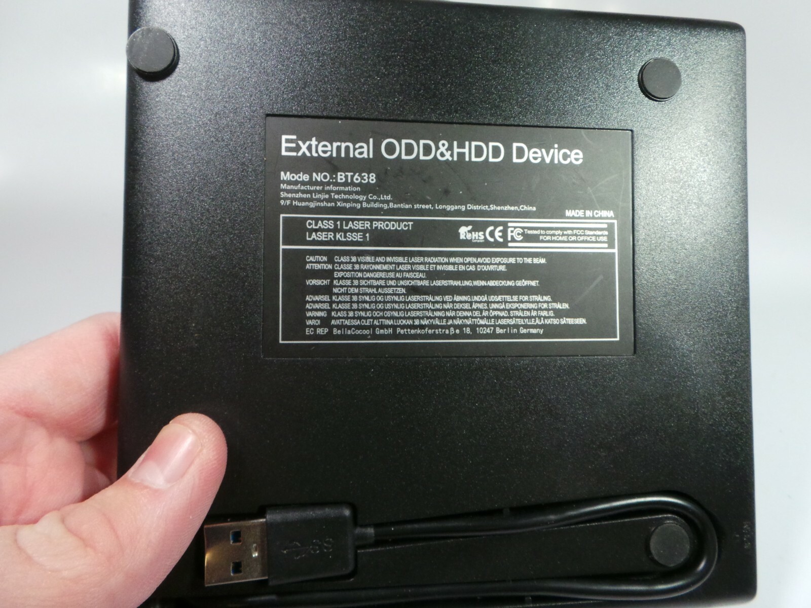 Rioddas BT638 USB 3.0 Portable Pop Up Mobile External ODD & HDD Device ...