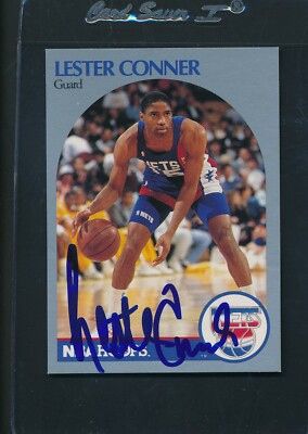 1990/91 Hoops #195 Lester Conner NJ Nets Signed Auto *A1176 | eBay