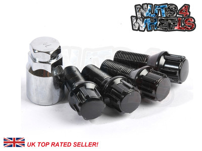 4 x Black Alloy Locking Wheel Bolts M12x1.5 fit VW Vento Golf MK1 | eBay