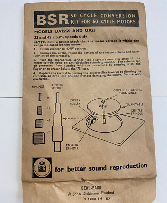 BSR 50 cycle conversion kit for 60 cycle motors | eBay