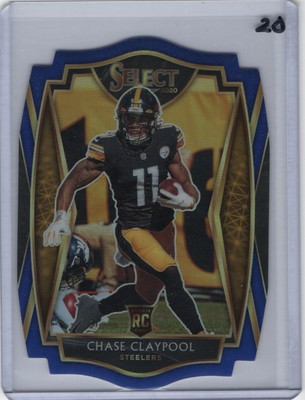 2020 Panini Select Premier Level Die-Cut Chase Claypool Blue Prizm ...
