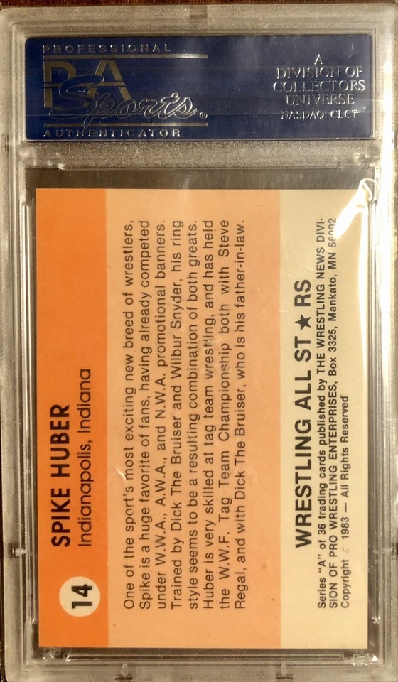 1983 Wrestling All Stars #14 SPIKE HUBER PSA 10 GEM MINT | eBay