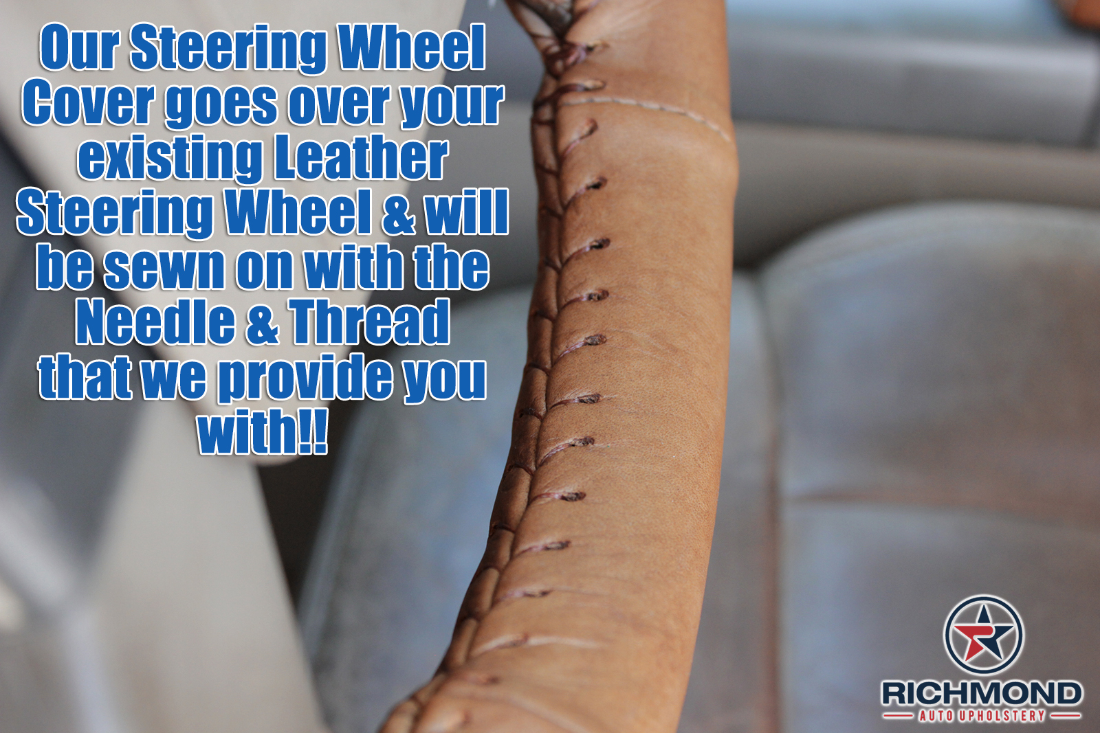 2004-2008 Ford F-150 King Ranch F150-Leather Steering Wheel Cover , Raw ...