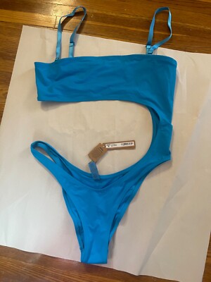 Skims Recycled Swim Strapless Monokini Size XL Color Turquoise NWT | eBay