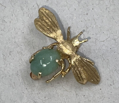 New 14K JADE Insect Pendant Brooch | eBay