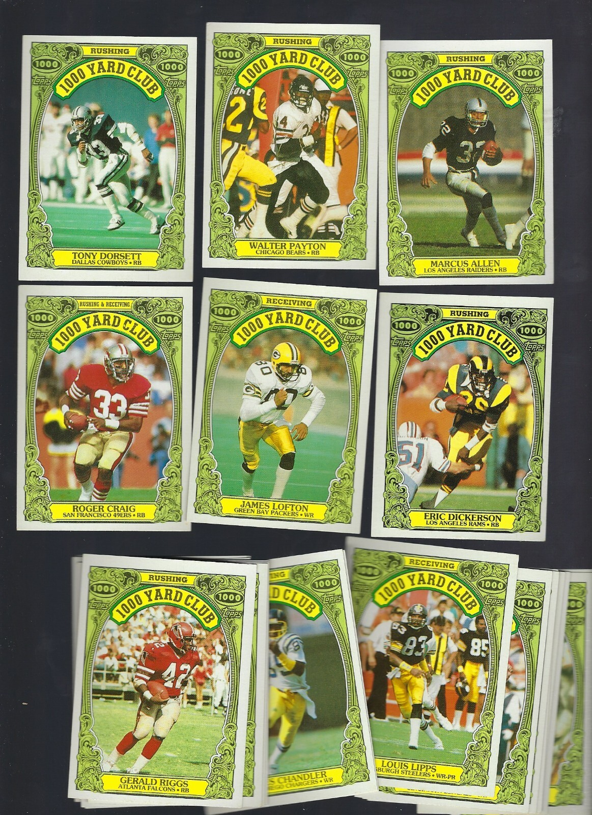 1986 Topps 1000 Yard Club Complete Set of 26 Cards Payton, Allen | eBay