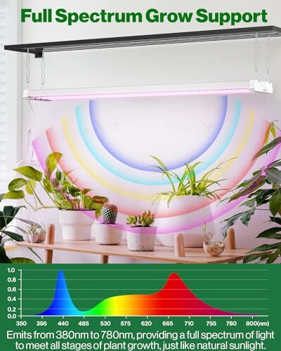 4ft Led Grow Lights Full Spectrum For Indoor Plants 80w Integrated ...