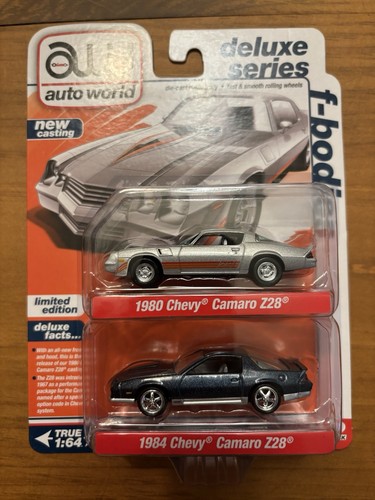 Auto World Deluxe 2024 2 Pack Chevy F-Bodies 1980 Camaro Z28 & 1984 Z28 ...