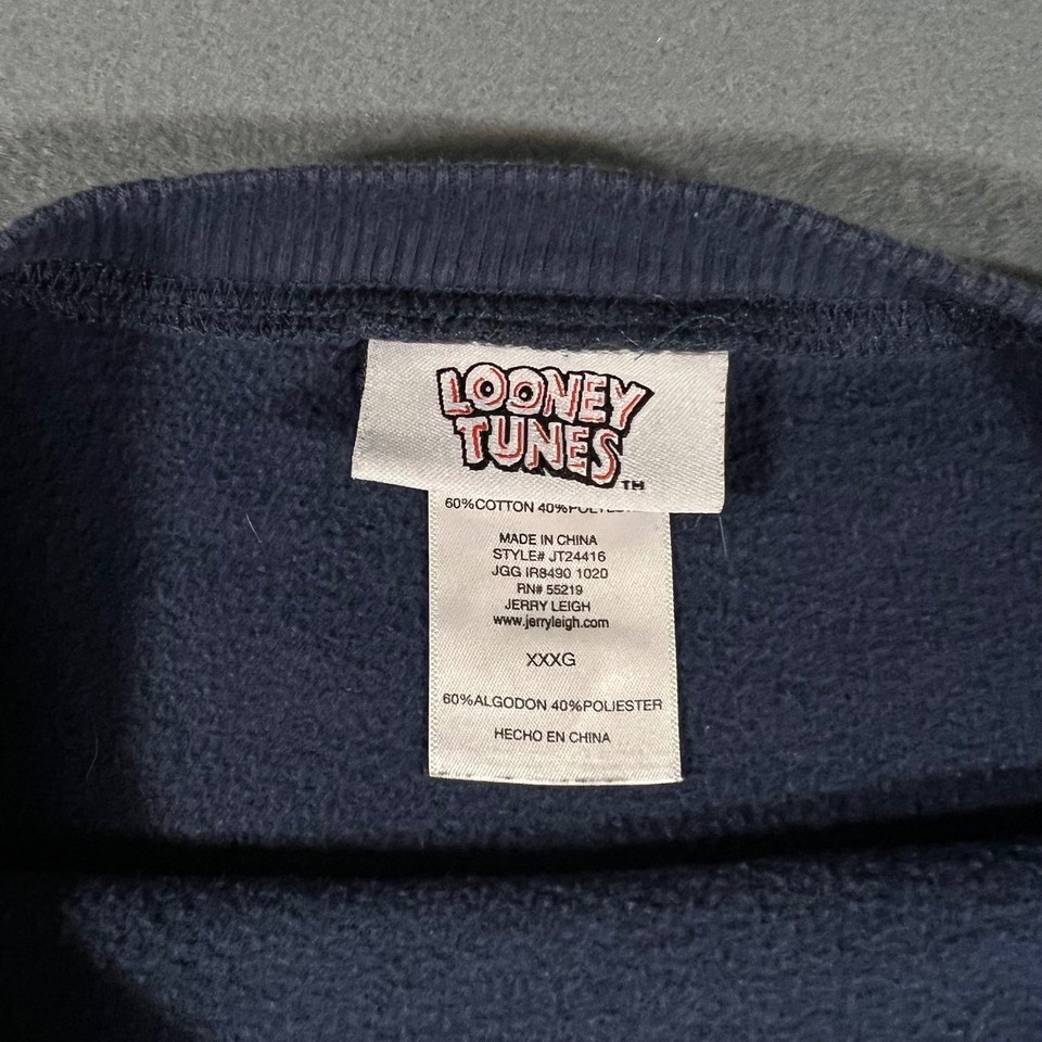 Looney Tunes Crewneck Sweatshirt Cartoon Character Graphic Blue XXXLG ...