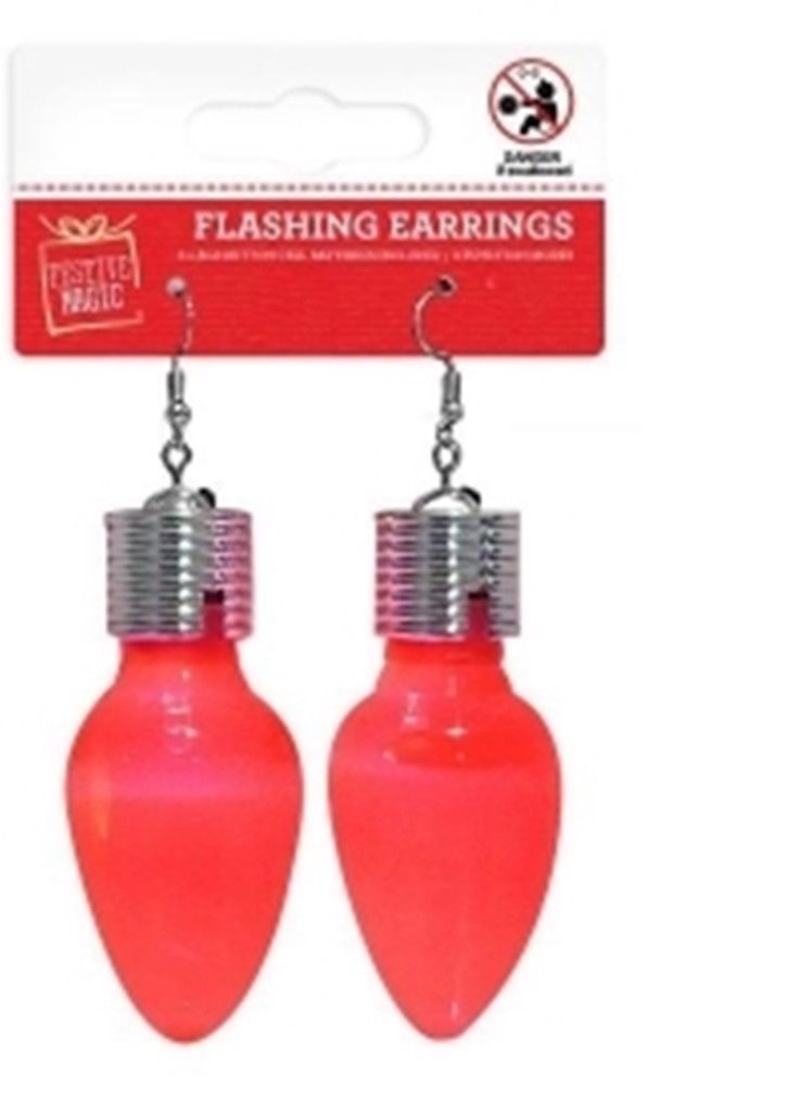 LED Flashing Bulb Earrings Party Jewellery Unisex Gift Club 1 Pair ...