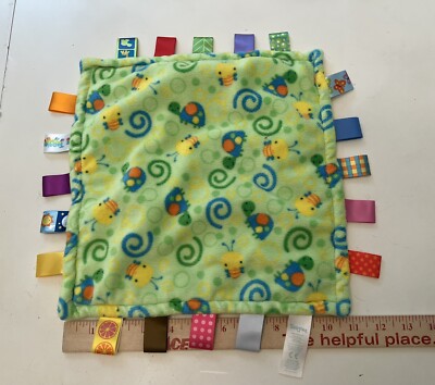 Taggies 12x12 Green Yellow Turtles Bees Baby Security Blanket Lovey | eBay