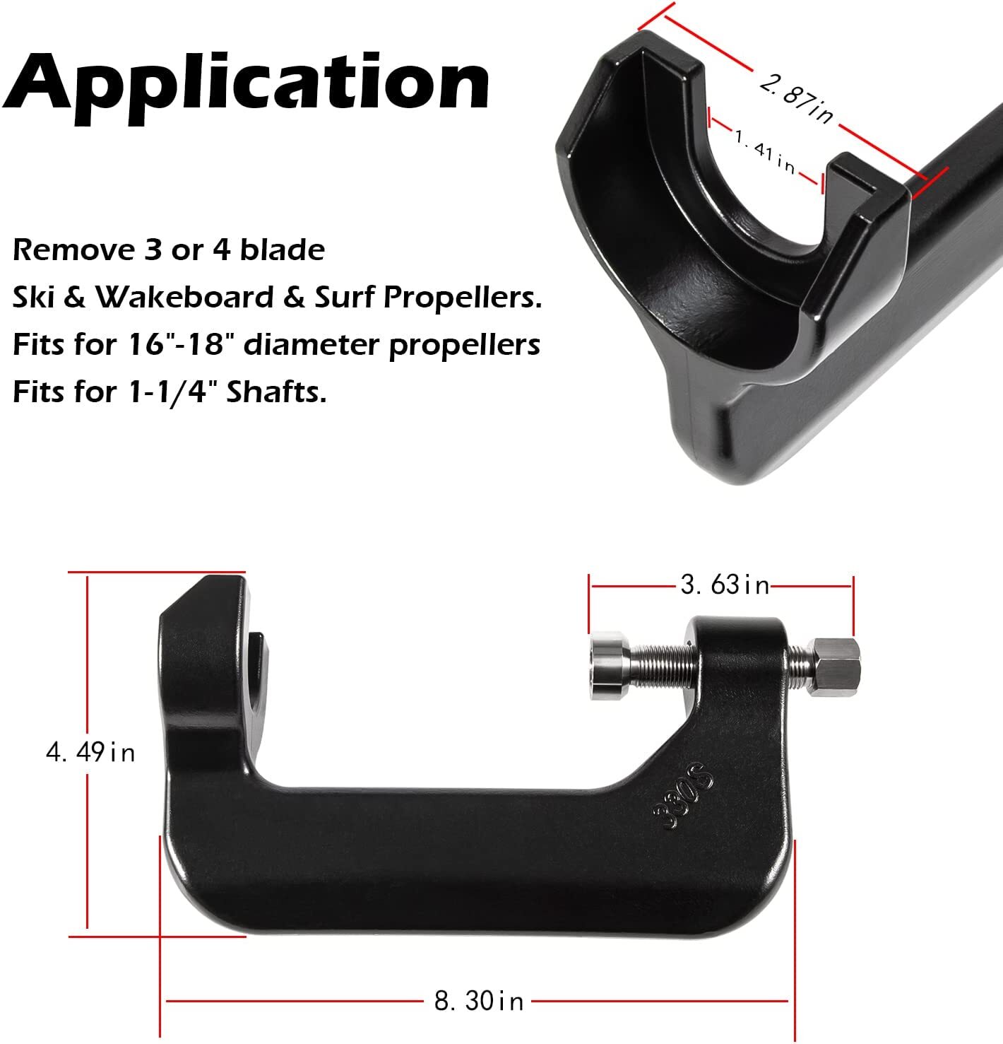 Marine C Clamp 330S Propeller Puller 1 1/4" Shafts for Ski Wakeboard ...