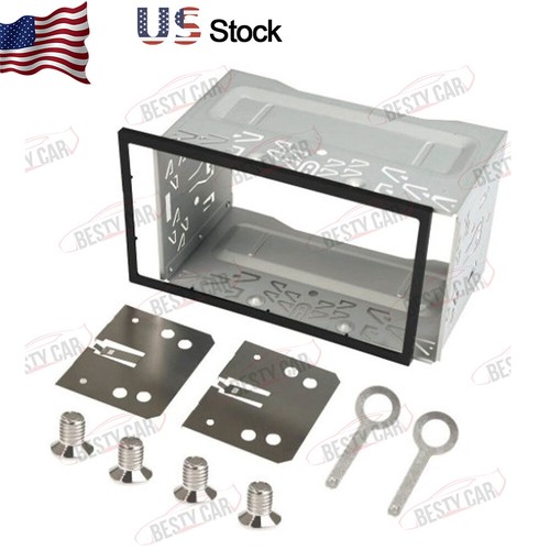 Universal Double 2 Din Car DVD Stereo Frame Radio Metal Mount Dash Kit ...