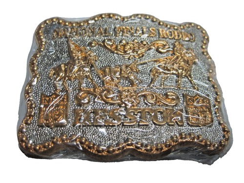 Hesston Gold and Silver Plated 1987 NFR Miniature Cowboy Rodeo Youth ...