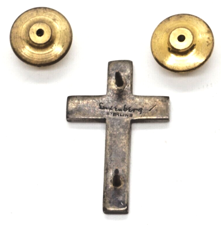 WWII Sterling Army Christian Chaplain Cross Insignia by Luxenberg VERY ...