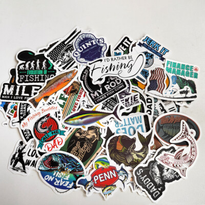 Fishing Stickers Lot of 100pcs Fishing Decals for Brand Fisherman ...