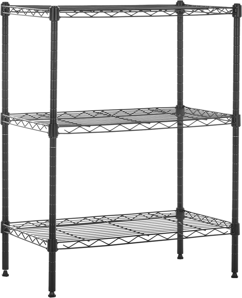3-Shelf Adjustable, Heavy Duty Storage Shelving Unit (250 Lbs Loading ...