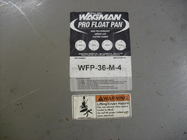 36” FLAT 4-BLADE FLOAT PAN Wagman WFP-36-M-4 for concrete trowel, 36.5 ...