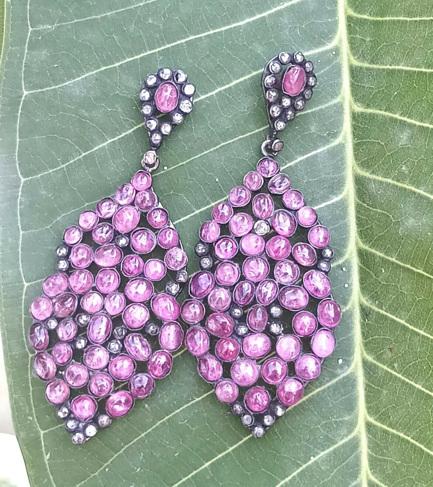 925 Sterling Silver Natural Oval Tourmaline Drop/Dangle Engagement ...