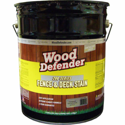 Wood Defender 200 Series LEATHERWOOD Transparent Stain & Sealer 5 ...