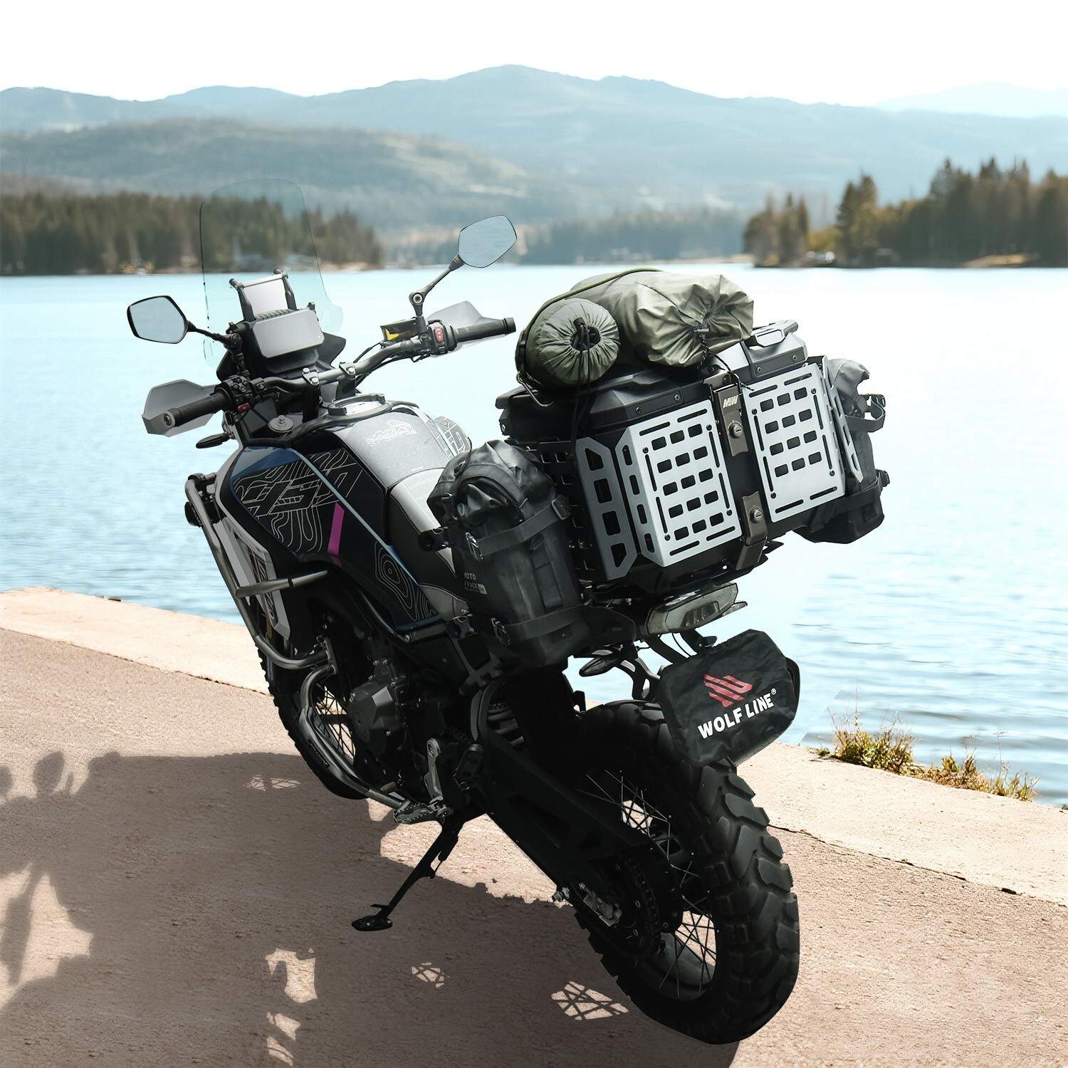 45L Protective Armor Universal Fit Motorcycle Top Case Tail Box Luggage ...