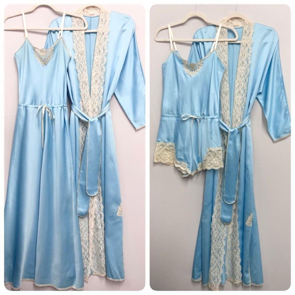 Vintage Fernando Sanchez Nightgown Teddie and Robe 3 … - Gem
