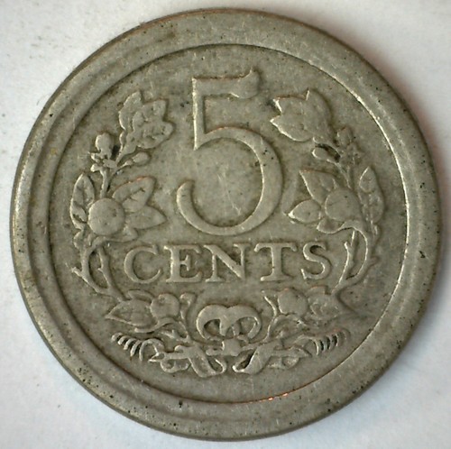 1908 Netherlands 5 Cents Copper-Nickel Circulated Coin | eBay