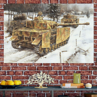 Pz.Kpfw. IV Ausf. J German Tank Wall Art Banner Flag Panzer Military ...