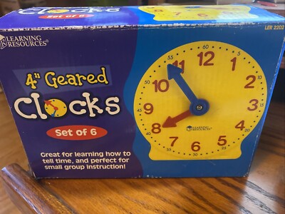 Learning Resources Set Of 6 4” Interactive Hands-on Learning Clocks ...