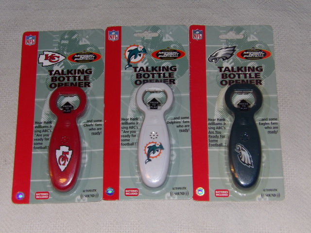 NFL VARIOUS TEAMS TALKING BOTTLE OPENER COWBOYS BRONCOS BILLS RAIDERS ...