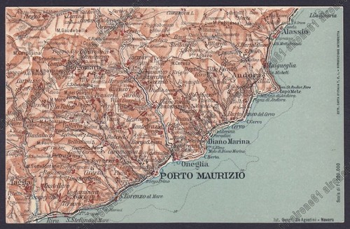 IMPERIA PORTO MAURIZIO DIANO MARINA ANDORA ALASSIO CARTINA topografica ...