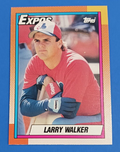 1990 TOPPS LARRY WALKER MLB ROOKIE RC BASEBALL CARD #757 MONTREAL EXPOS ...
