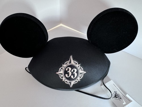 Disney Club 33 Black Rose Gold Embroidered Compass Mickey Ears Hat NWT ...