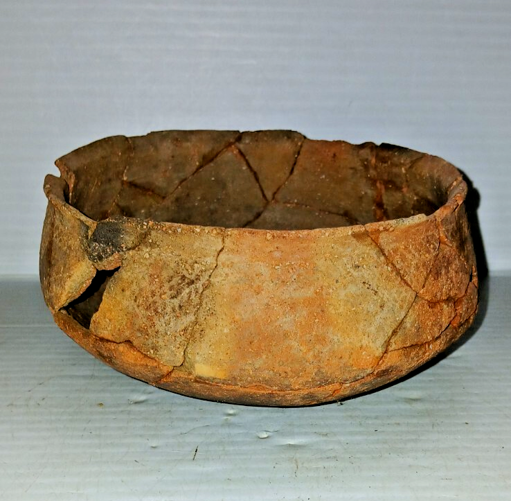 Pre-Columbian Native American Indian Mississippian Partial Pottery Bowl ...