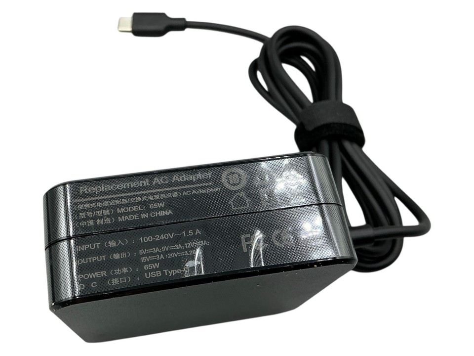 65W USB-C Laptop Replacement Ac Power Adapter Charger Wall Cord For ...