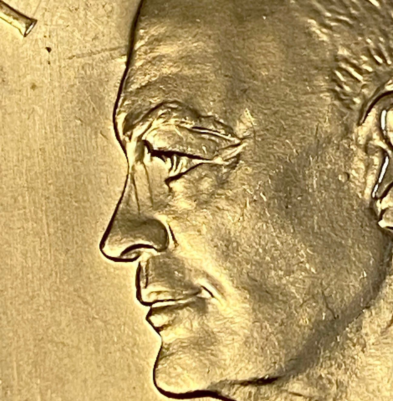 1976 D Type 2 Eisenhower Dollar Multiple Die Clashing On Obverse ...