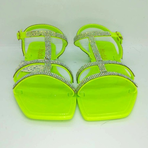Mudd NEW Women's Designer Rhinestone Embellished Neon Green Sandals ...