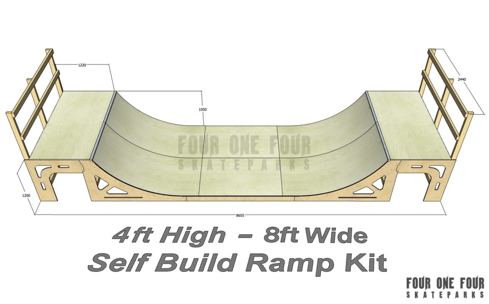 4ft High Skate Ramp Halfpipe - Mini Ramp Kit - Self Build - DIY, BMX ...