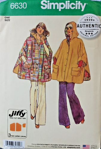 Simplicity Sewing Pattern 6630 Misses One Size Easy Reversible Hooded ...