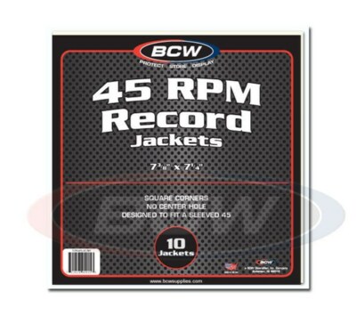 20 BCW White Paper 45 RPM Outer Record Jackets - No Hole cardboard ...