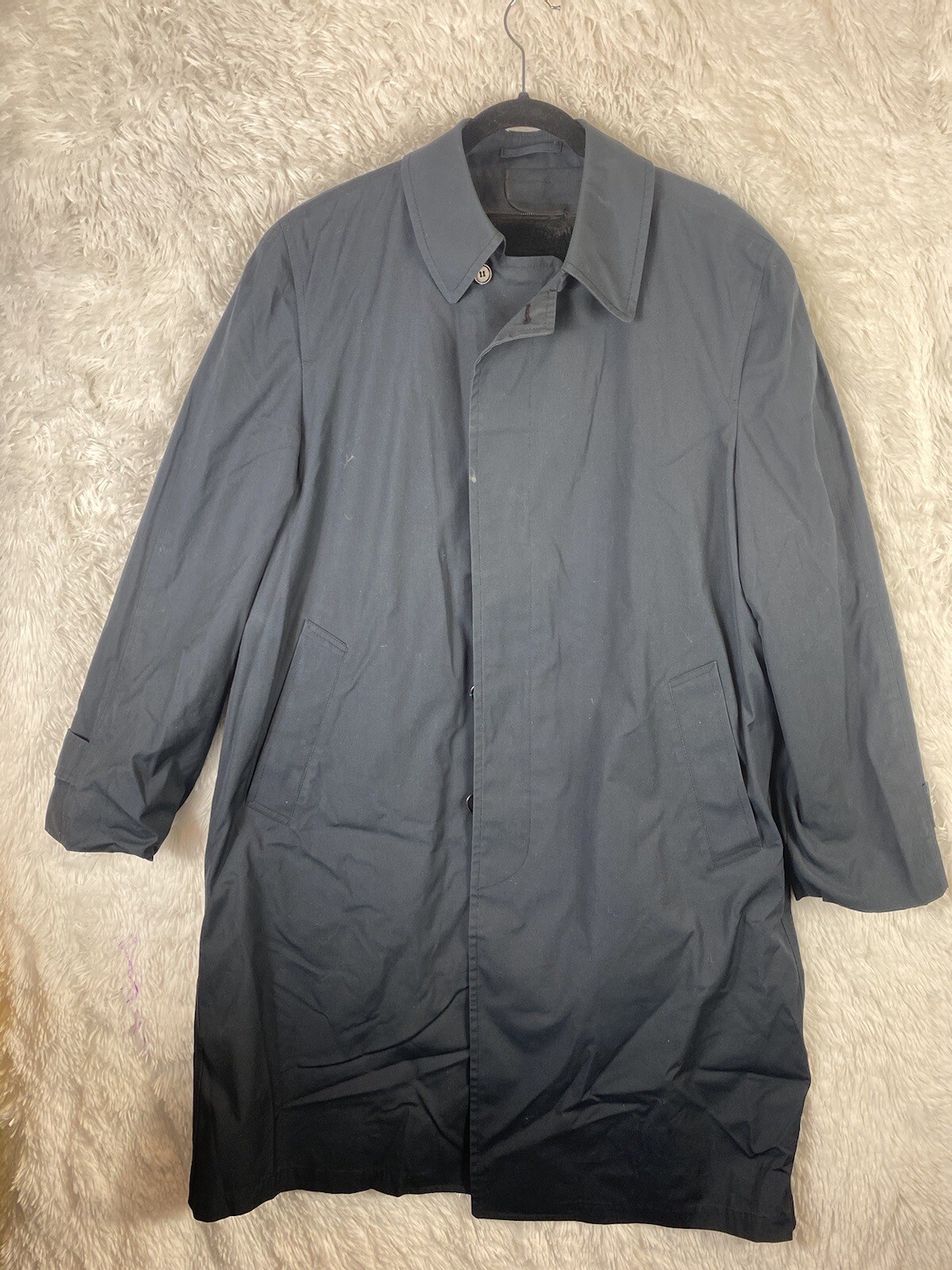 Vintage London Fog Maincoats Men’s Lined Blue Trench Coat Duster Size ...