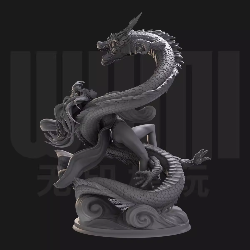 1/24 Resin Woman w/dragon unpainted unassembled 3503 | eBay