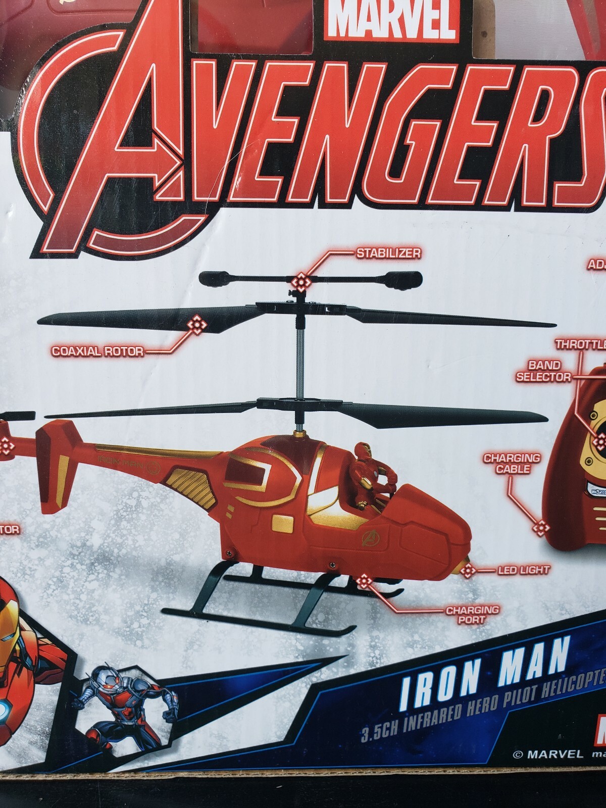 WORLD TECH TOYS 3.5CH IRON MAN w/ FIGURE MARVEL IR HELICOPTER | eBay