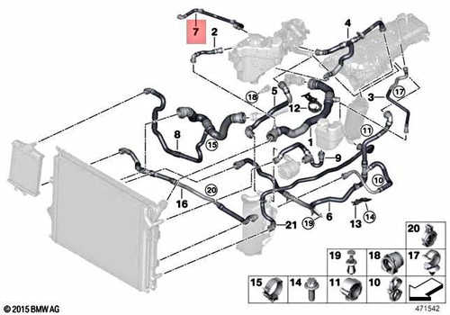Genuine BMW F20 F21 F22 F23 F30 F31 F32 F33 F34 Pipe Cylinder Head ...