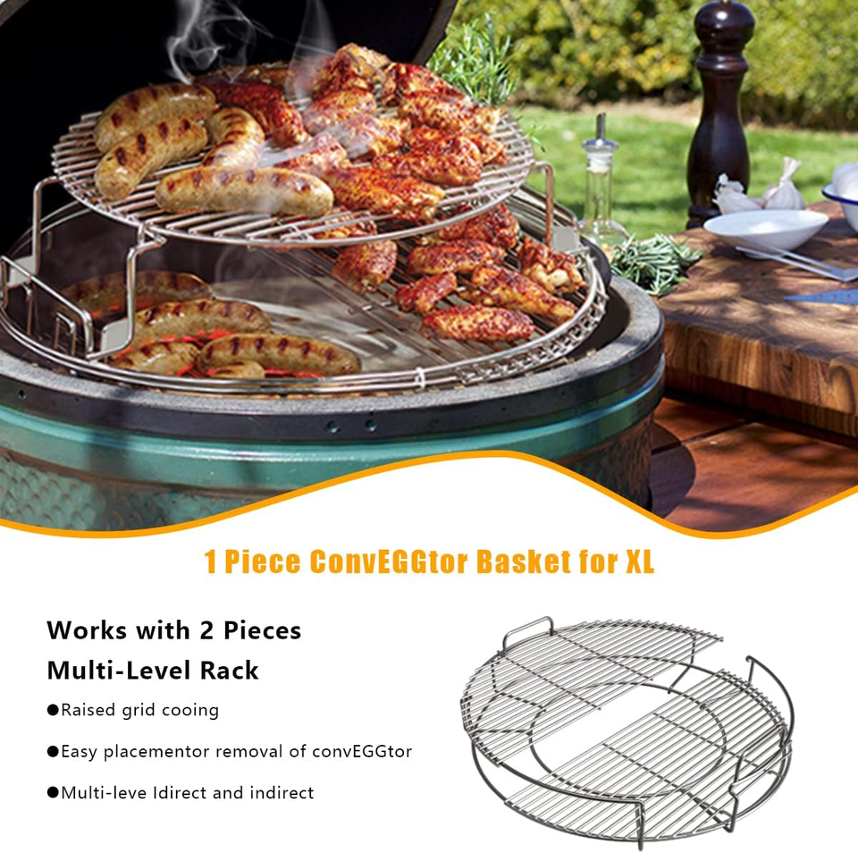 Expander Kit for XL Large Big Green Egg, Stainless Steel 5 Pieces Grill ...