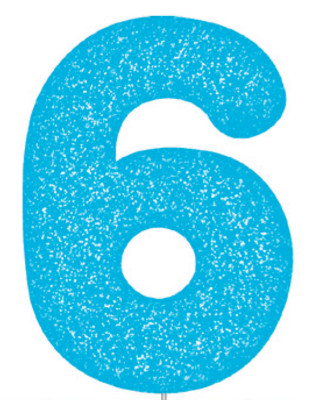 Blue Glitter Number 6 Candles Cake Topper Girl's Birthday Party Cake ...