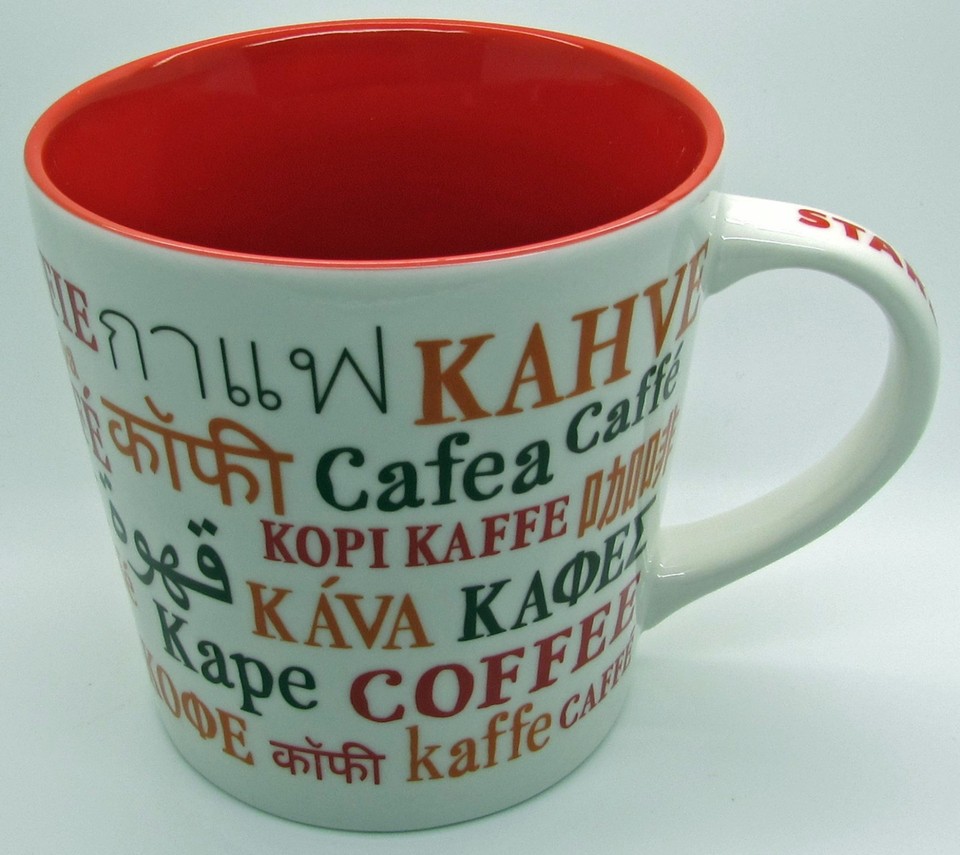 Starbucks International Languages Coffee Kaffe Koffie Mug 16oz 2008 ...